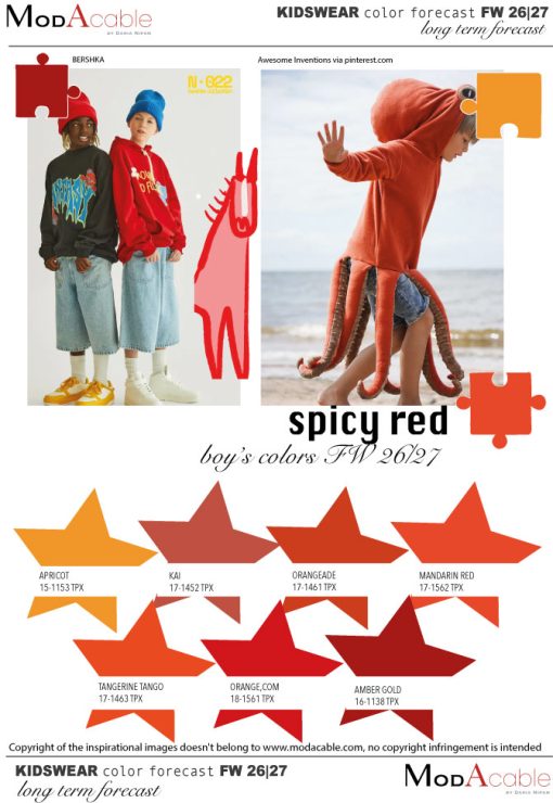 FW 2026/27 boy's color trend Spicy red